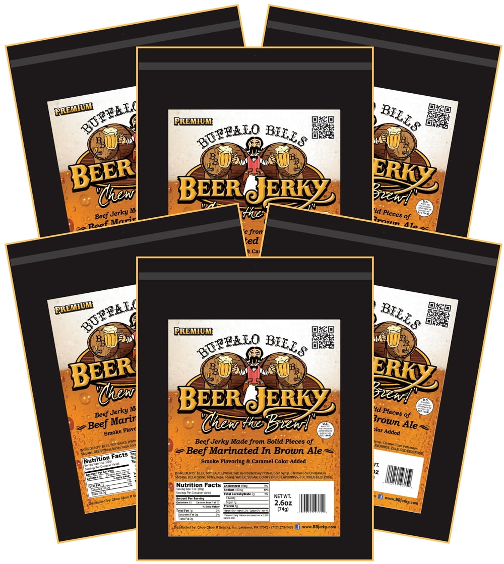 Buffalo Bills 2.6oz Premium Beer Beef Jerky Packs (six 2.6oz beef jerky ...