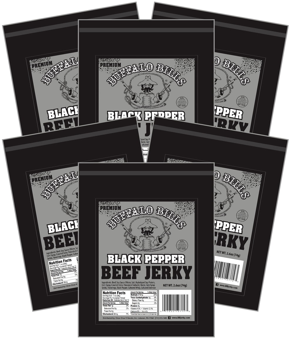 Buffalo Bills 2.6oz Premium Black Pepper Beef Jerky Packs (six 2.6oz ...