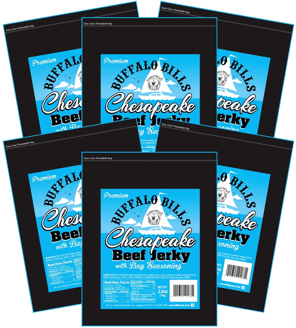 Buffalo Bills 2.6oz Premium Chesapeake Beef Jerky Packs (six 2.6oz beef ...