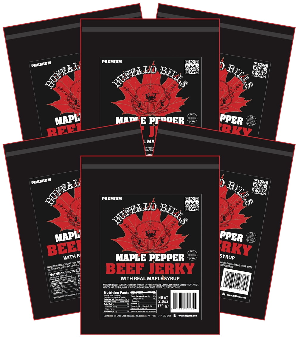 Buffalo Bills 2.6oz Premium Maple Pepper Beef Jerky Packs (six 2.6oz ...