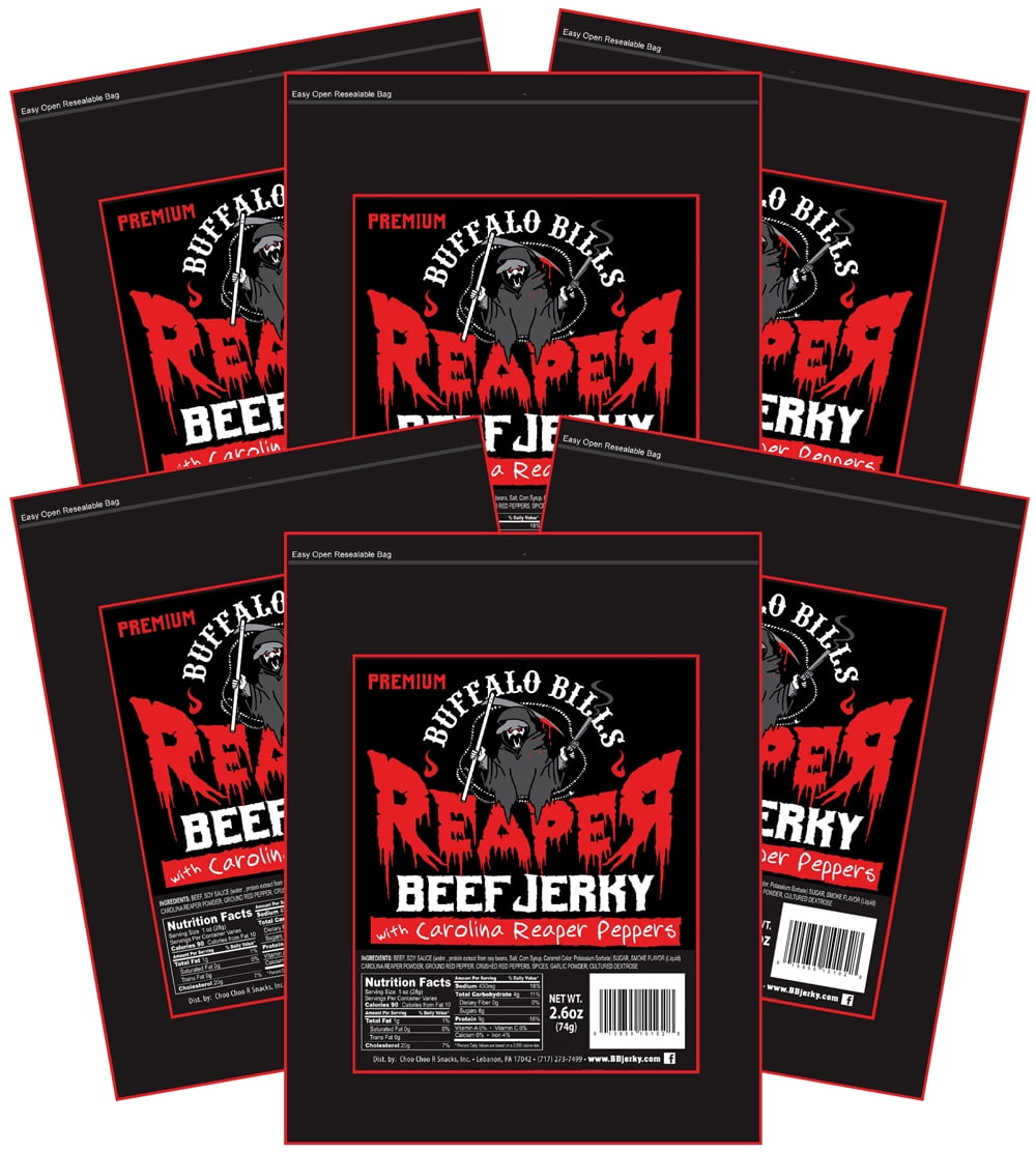 Buffalo Bills 2.6oz Premium Reaper Beef Jerky Packs (six 2.6oz beef ...