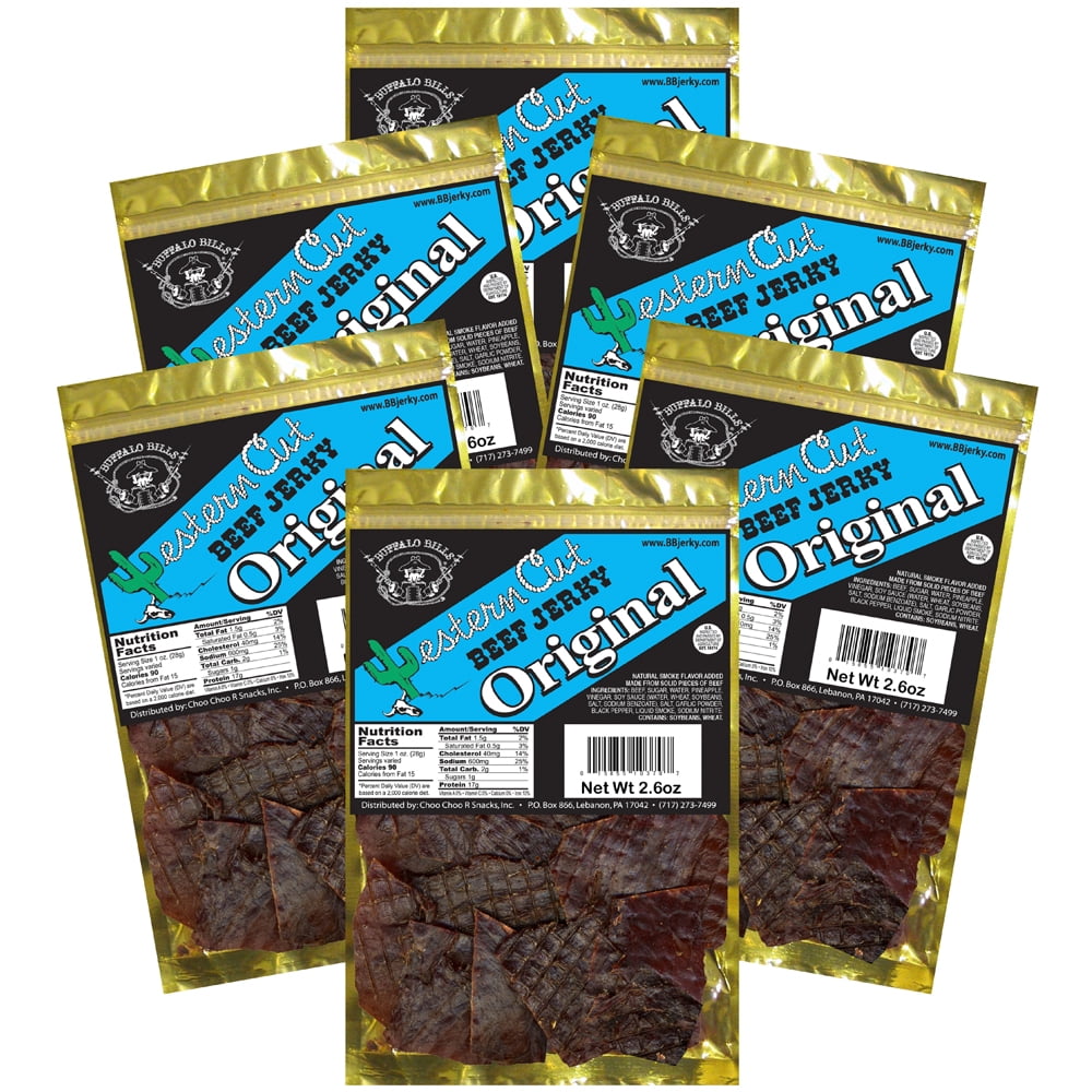 Buffalo Bills 2.6oz Western Cut Original Beef Jerky – Six 2.6oz Packs ...