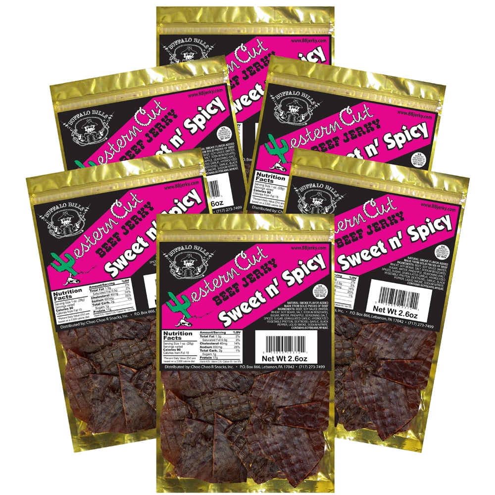 Buffalo Bills 2.6oz Western Cut Sweet n Spicy Beef Jerky – Six 2.6oz ...