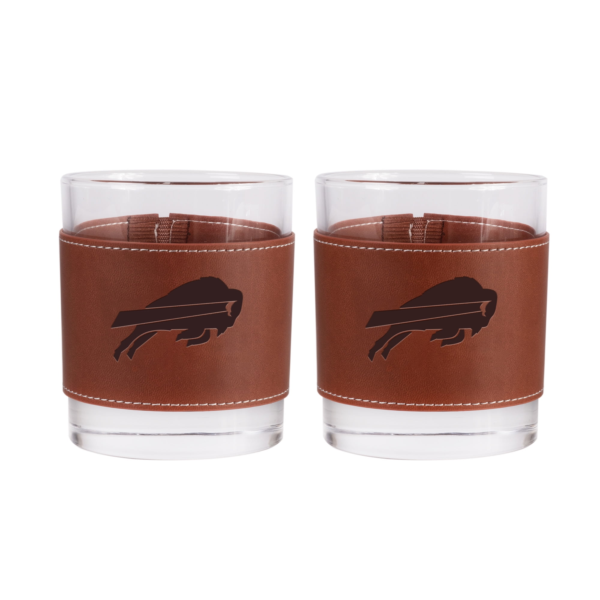 Buffalo Bills 2-Pack 12oz Rocks Glass with Leather Wrap - Walmart.com