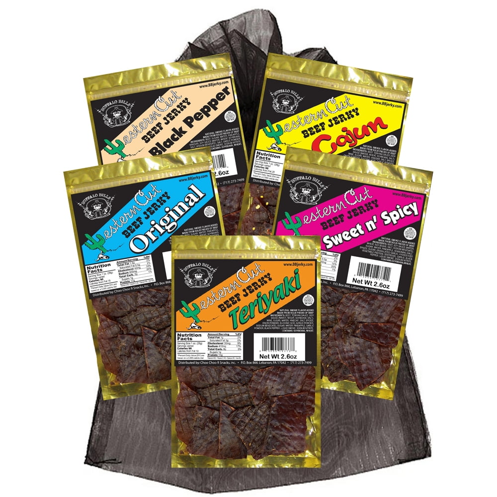 Buffalo Bills 5-ct Assorted Western Cut Beef Jerky Sampler - Five 2.6oz ...