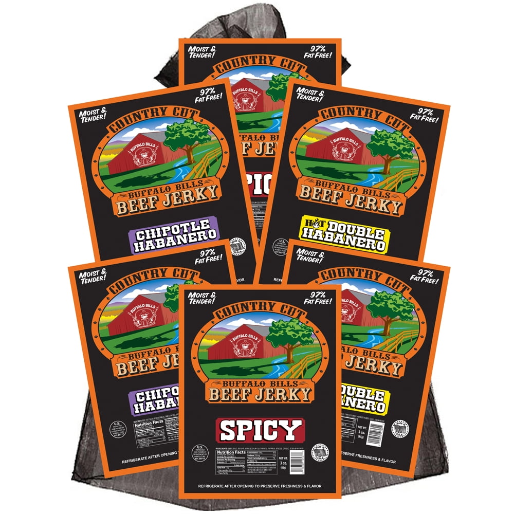 Buffalo Bills 6-ct Spicy Country Cut Beef Jerky Sampler – Six 2.6oz ...