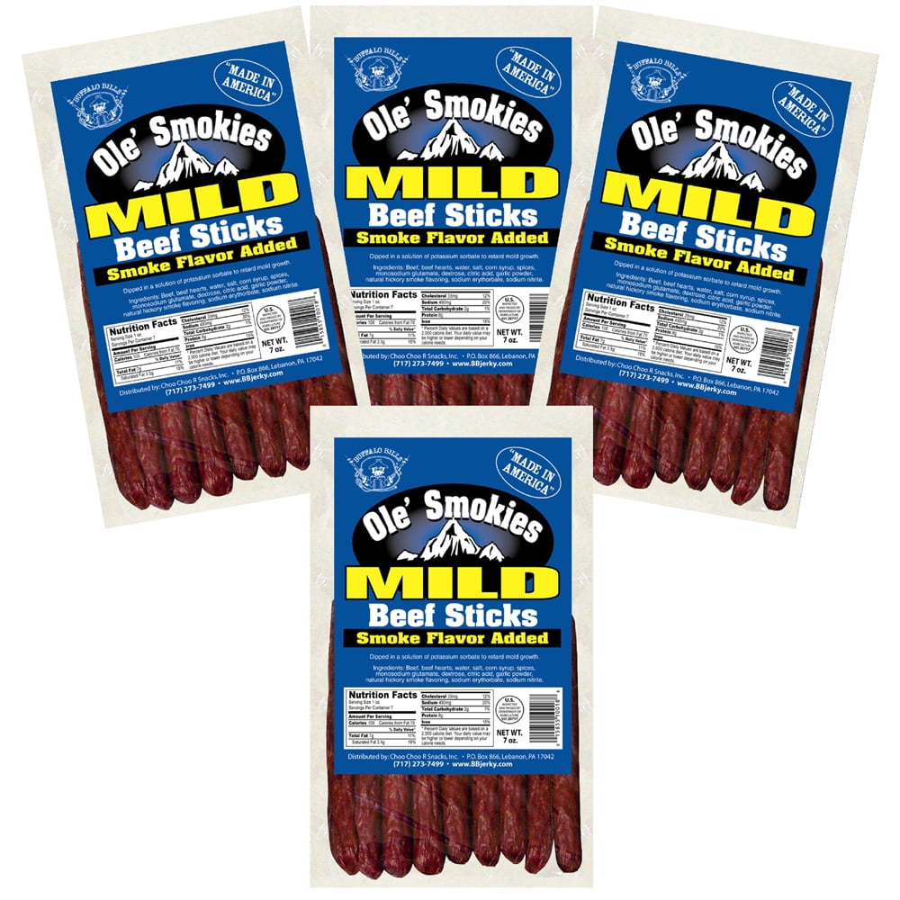 Buffalo Bills 7oz Mild Ole Smokies (Beef Sticks) – Four 7oz Packs ...