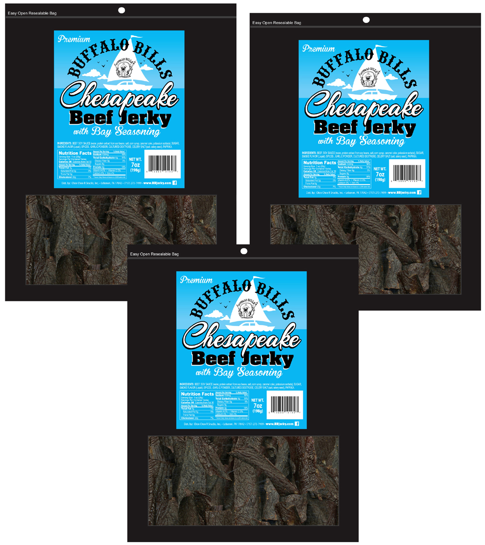 Buffalo Bills 7oz Premium Chesapeake Beef Jerky Packs (three 7oz beef ...
