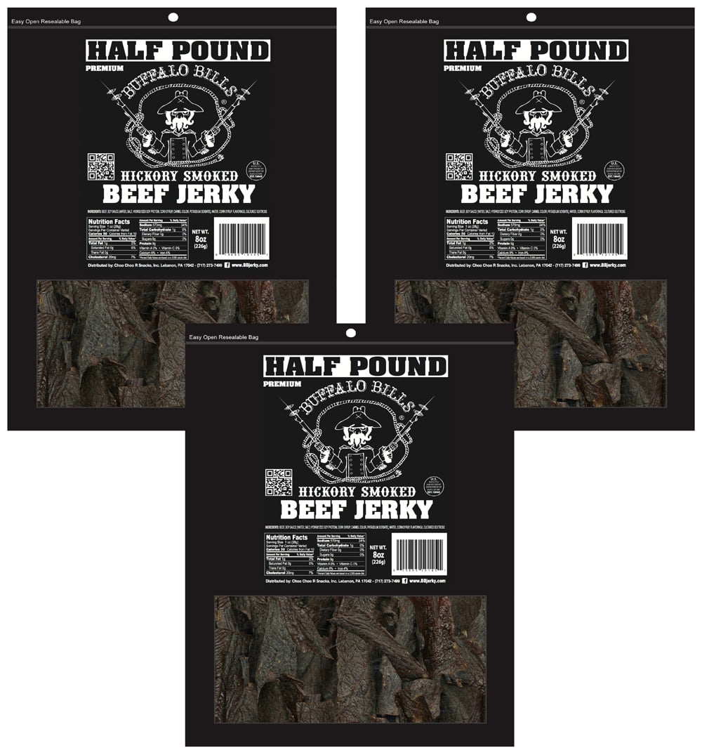 Buffalo Bills 8oz Premium Hickory Beef Jerky Packs (three 8oz beef ...