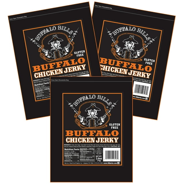 Buffalo Bills Buffalo Chicken Jerky 2.6oz Packs (3 packs of chicken ...