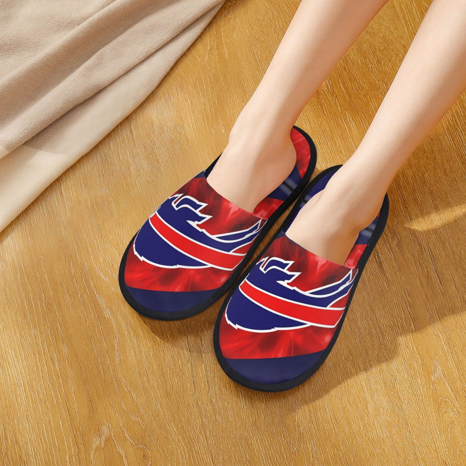 Buffalo_Bills Football Team Logo Furry Slippers，Indoor cotton slippers ...
