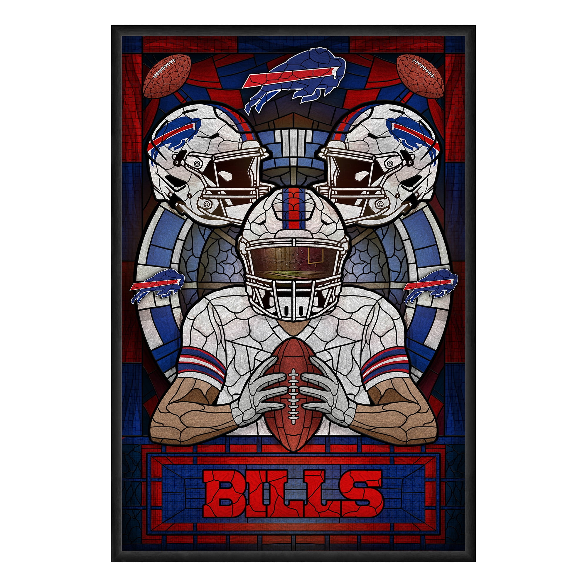 Buffalo Bills Framed Stained Glass Art Print - Walmart.com