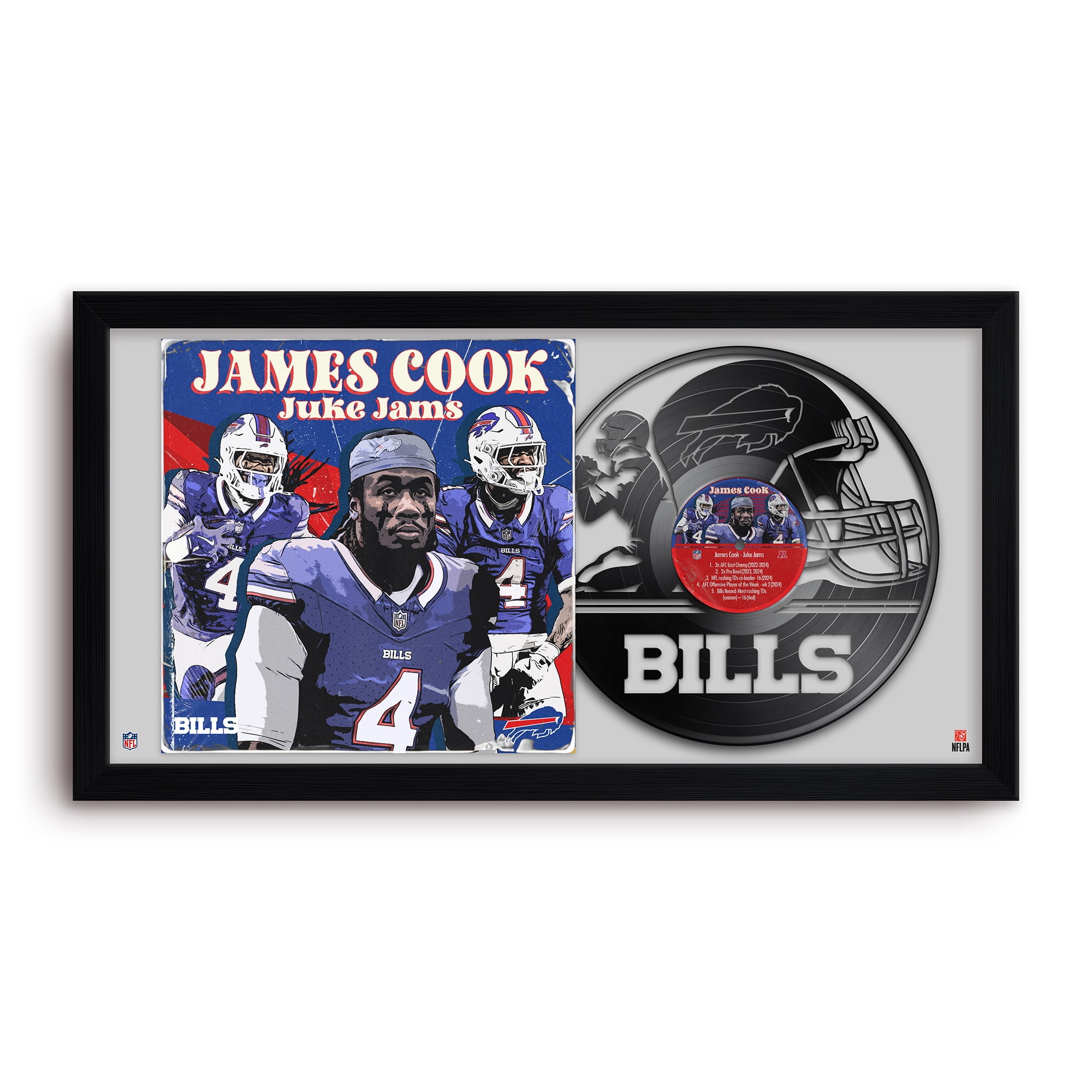 James Cook Buffalo Bills 14" x 26" Framed Art Vinyl Album Print ...