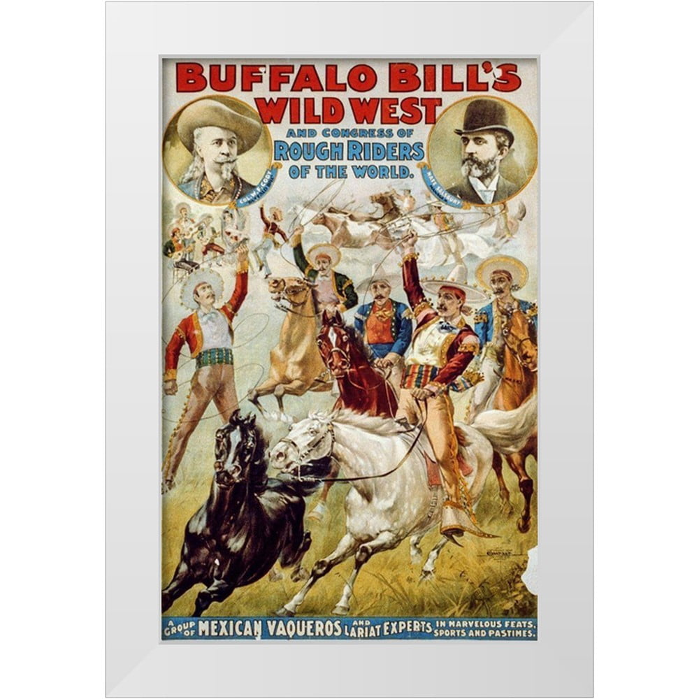 Buffalo Bills Wild West Show Poster 10x14 White Modern Wood Framed ...
