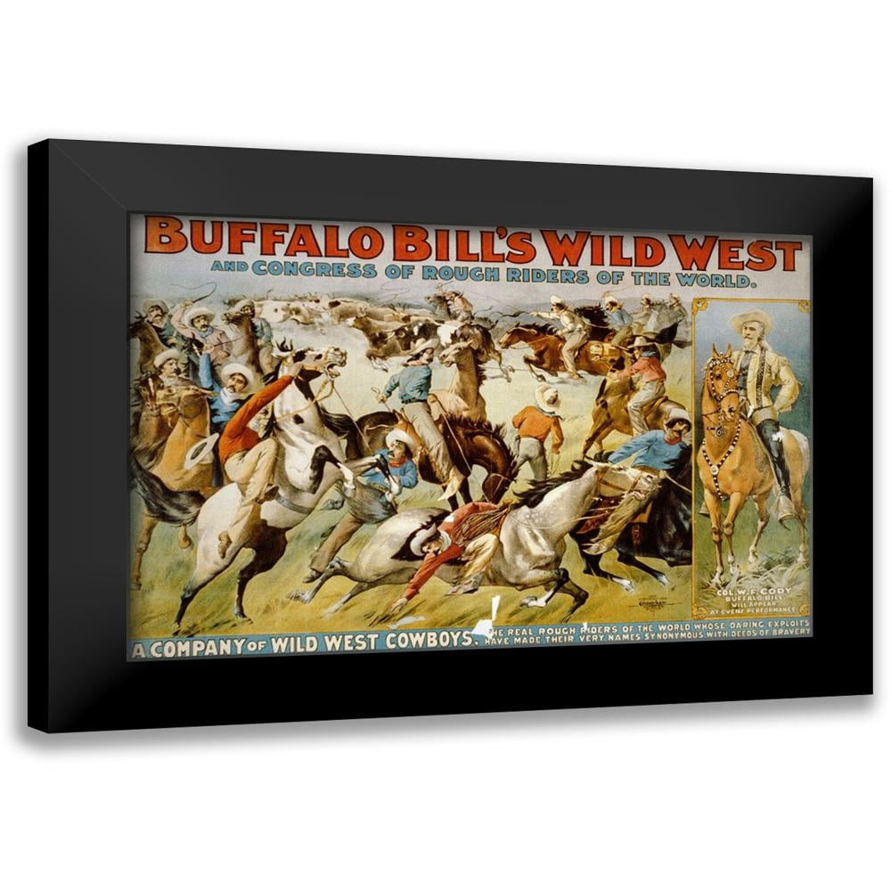 Buffalo Bills Wild West Show Poster 14x11 Black Modern Framed Museum ...