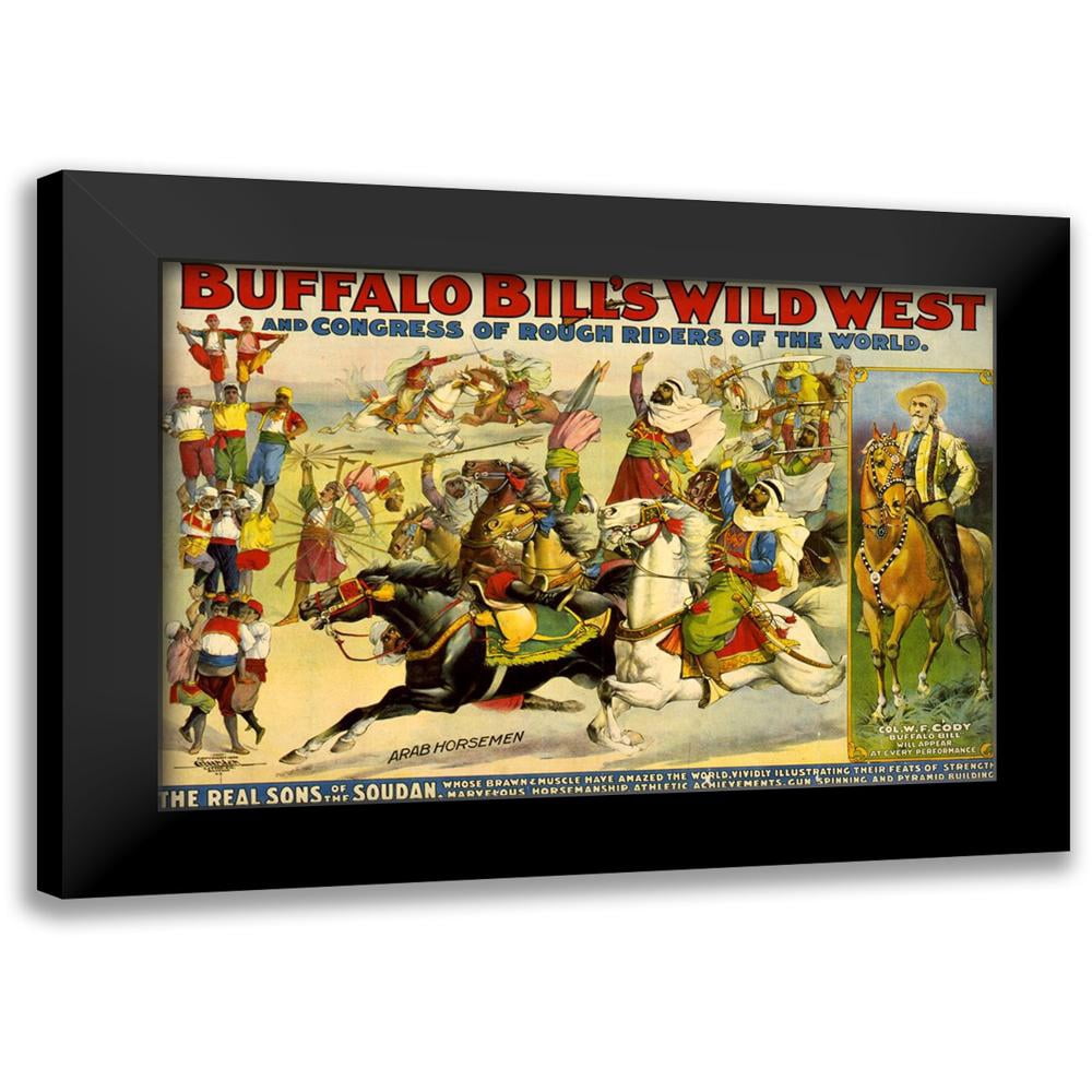 Buffalo Bills Wild West Show Poster 14x11 Black Modern Framed Museum ...