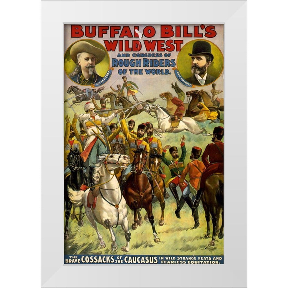 Buffalo Bills Wild West Show Poster 17x24 White Modern Wood Framed ...