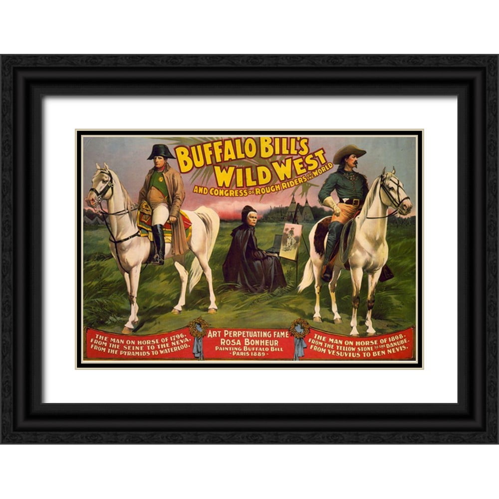 Buffalo Bills Wild West Show Poster 18x13 Black Ornate Wood Framed with ...