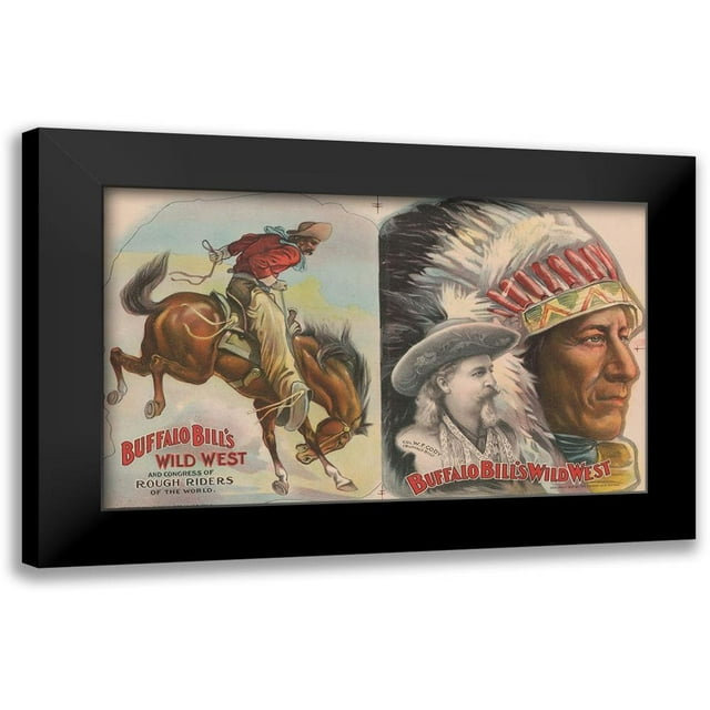 Buffalo Bills Wild West Show Poster 24x16 Black Modern Framed Museum ...