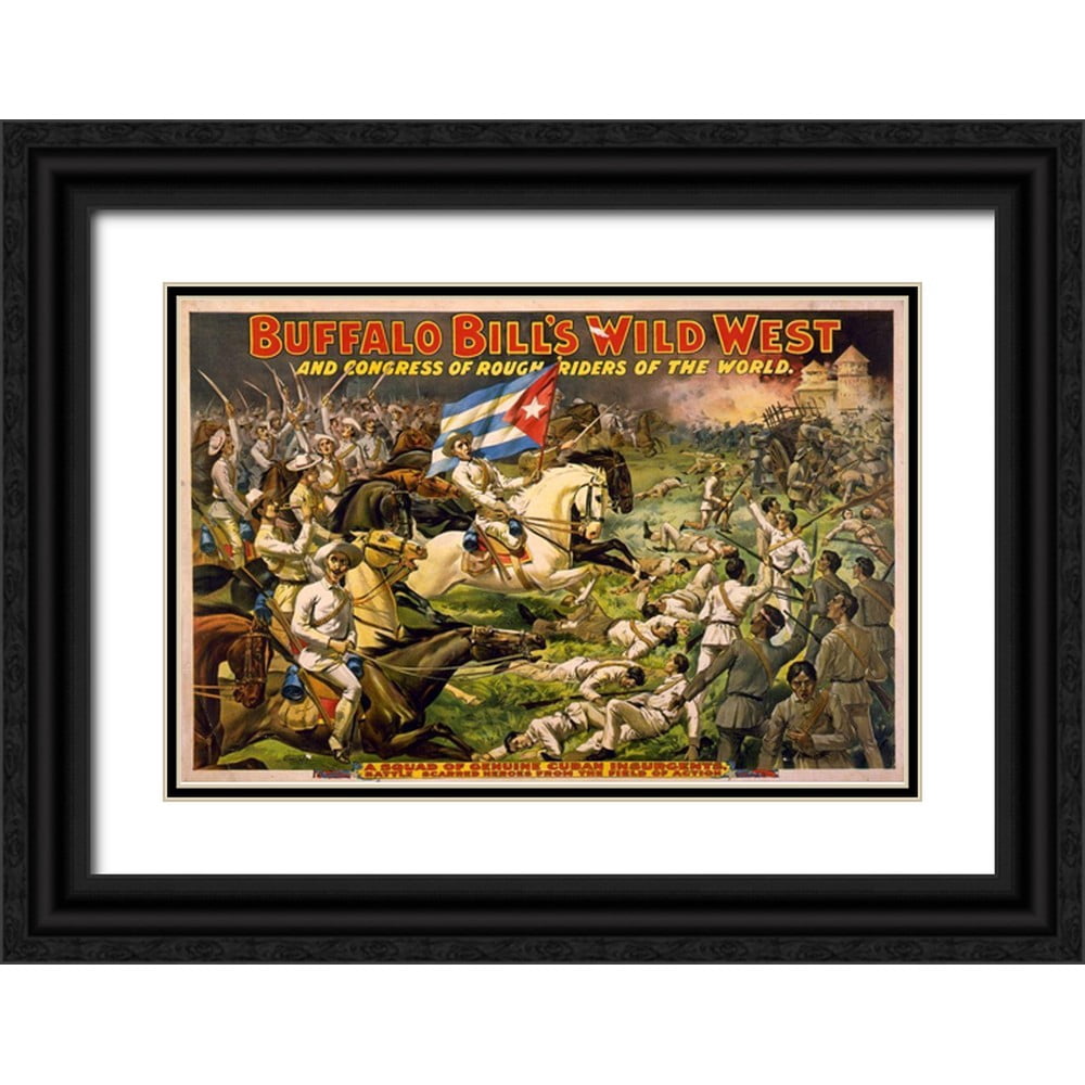 Buffalo Bills Wild West Show Poster 32x23 Black Ornate Wood Framed with ...
