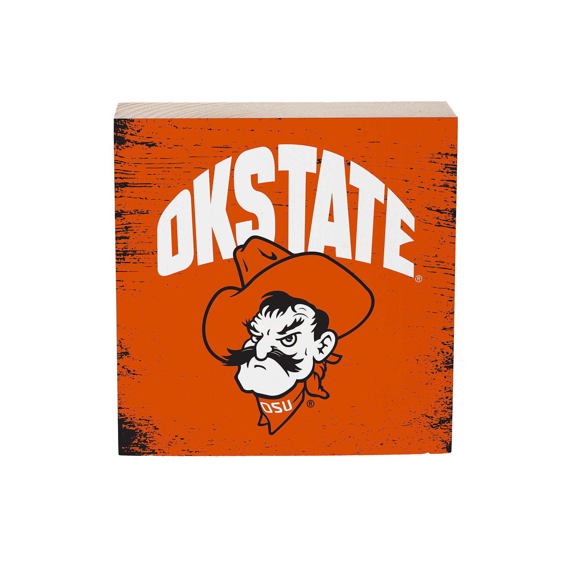 Oklahoma State Cowboys 6" Square Fan Chant Wood Block Shelf Sign ...