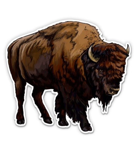 Buffalo Bison - 5" Vinyl Sticker - For Car Laptop I-Pad - Waterproof ...