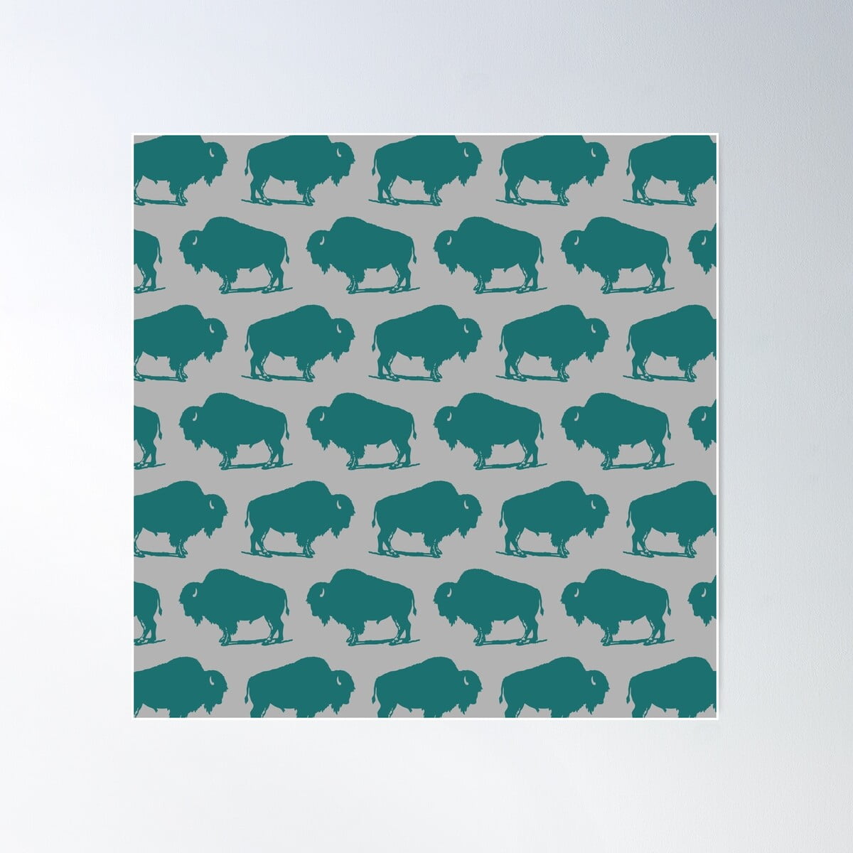 Buffalo Bison Pattern 226 Poster Wall Art, Modern Wall Decor For Living ...