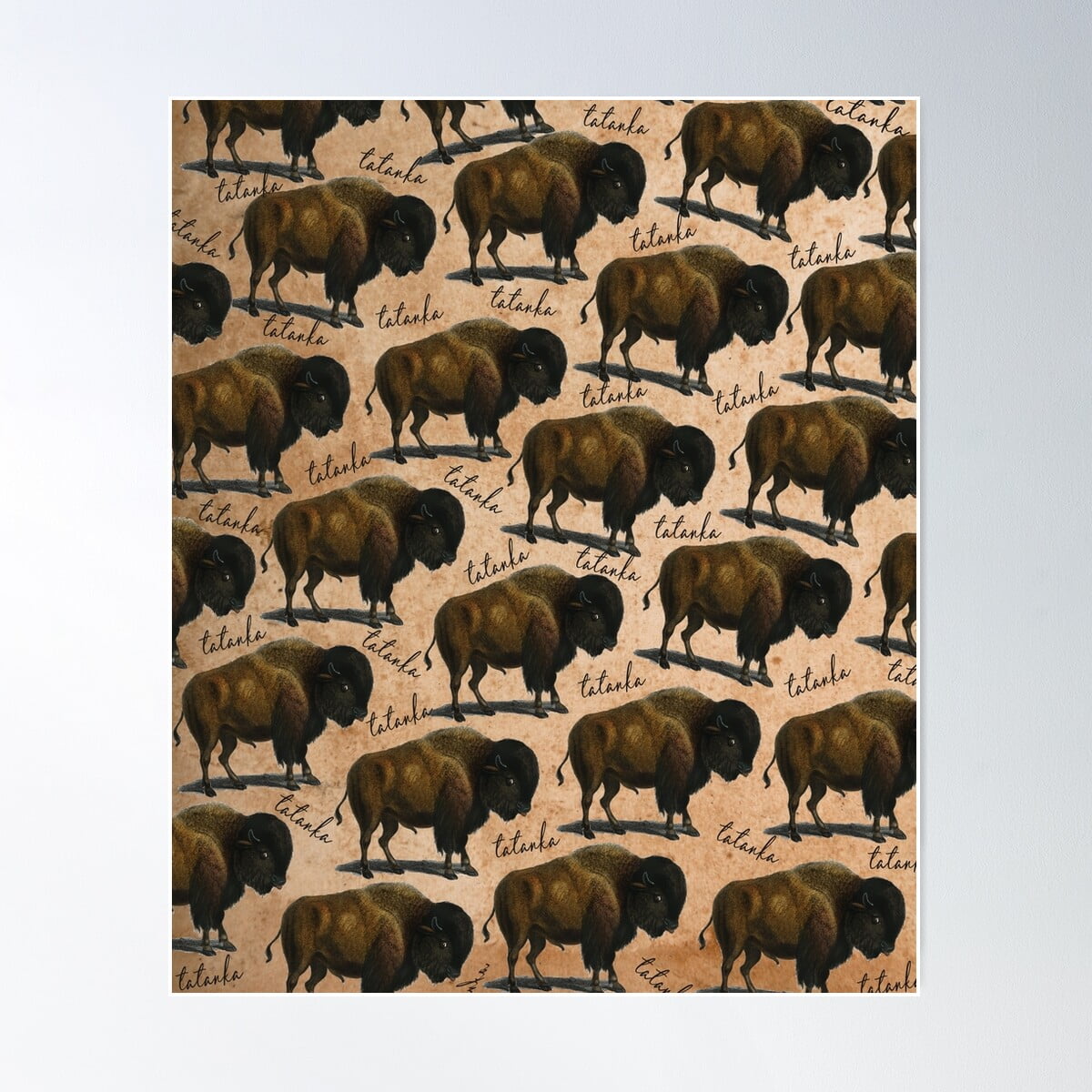 Buffalo Bison Tatanka Wildlife Animal Poster Wall Art, Modern Wall ...
