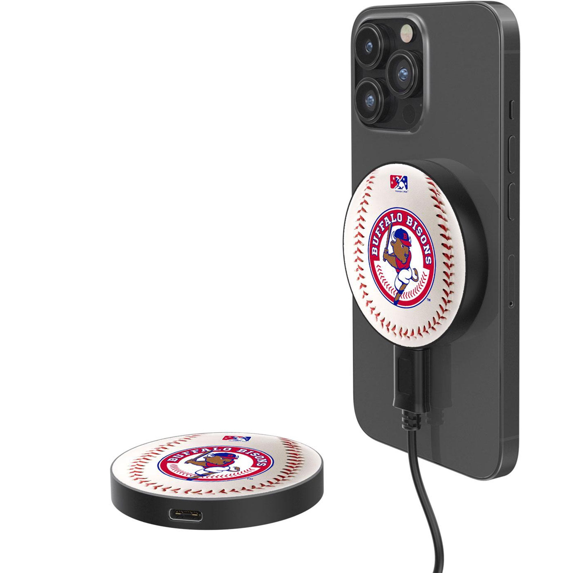 Buffalo Bisons 10-Watt Football Design Wireless Magnetic Charger ...