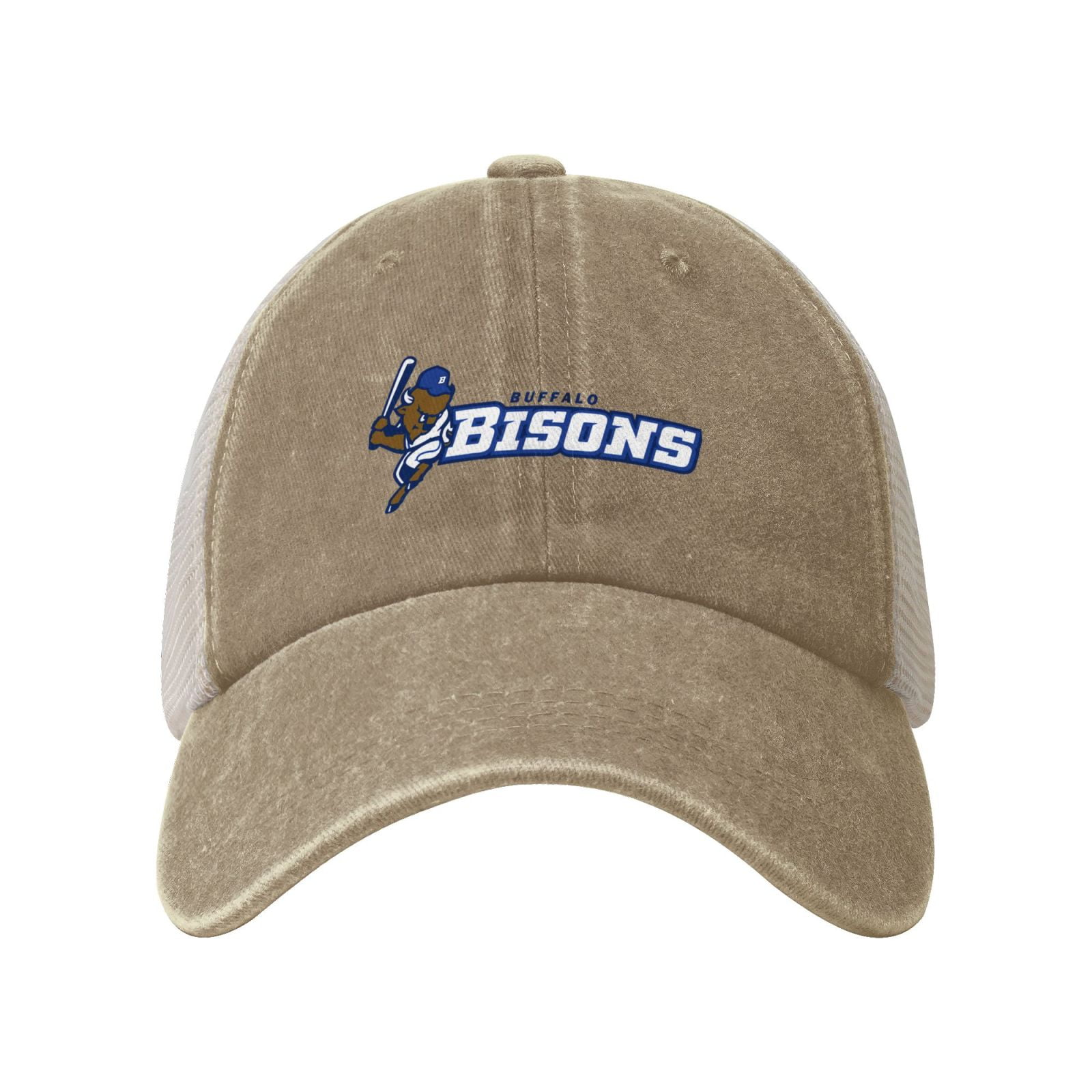 Buffalo Bisons Hat Adjustable Athletic Vintage Washed Distressed Mesh ...