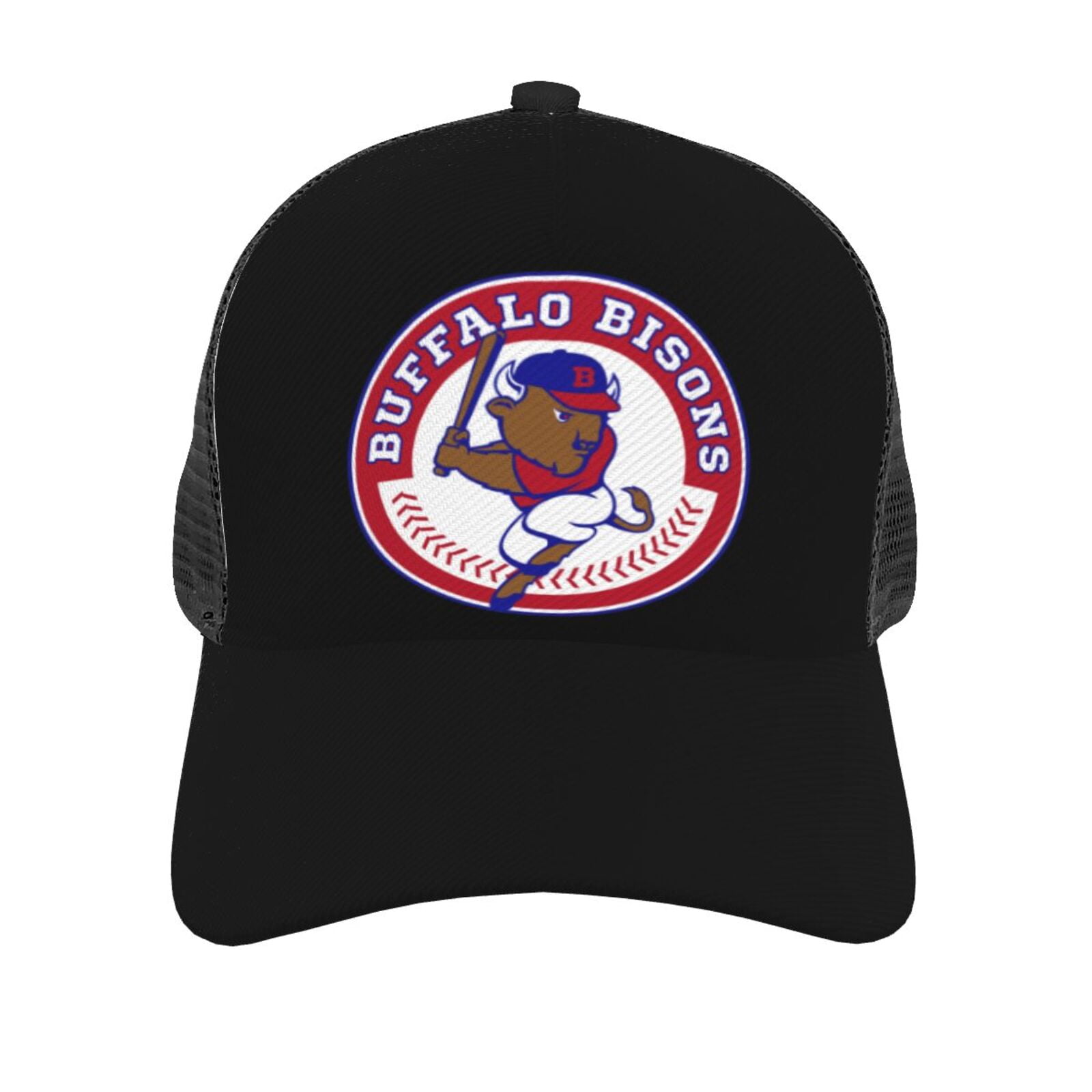 Buffalo Bisons Logo Curved Brim Mesh Baseball Cap Casual Sun Hat For ...