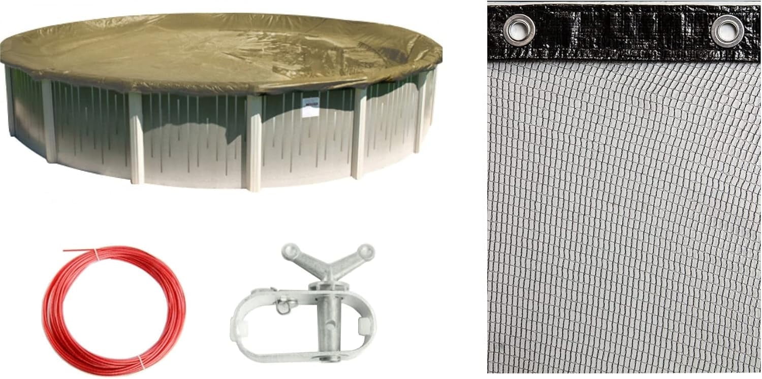 Buffalo Blizzard 30' Round Pool Supreme Plus Tan/Silver Winter Cover ...