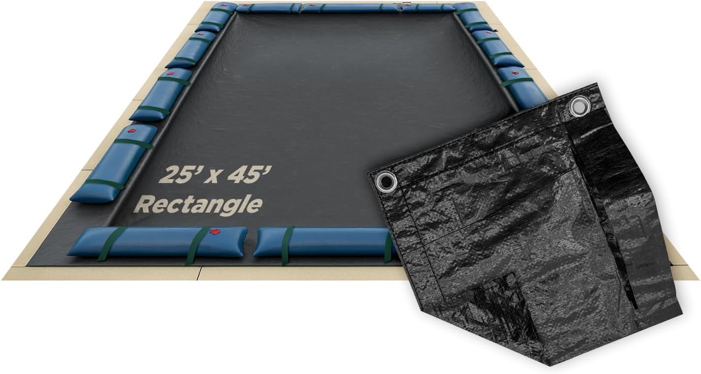 Buffalo Blizzard Economy 25 ft x 45 ft Rectangular Winter Pool Cover ...