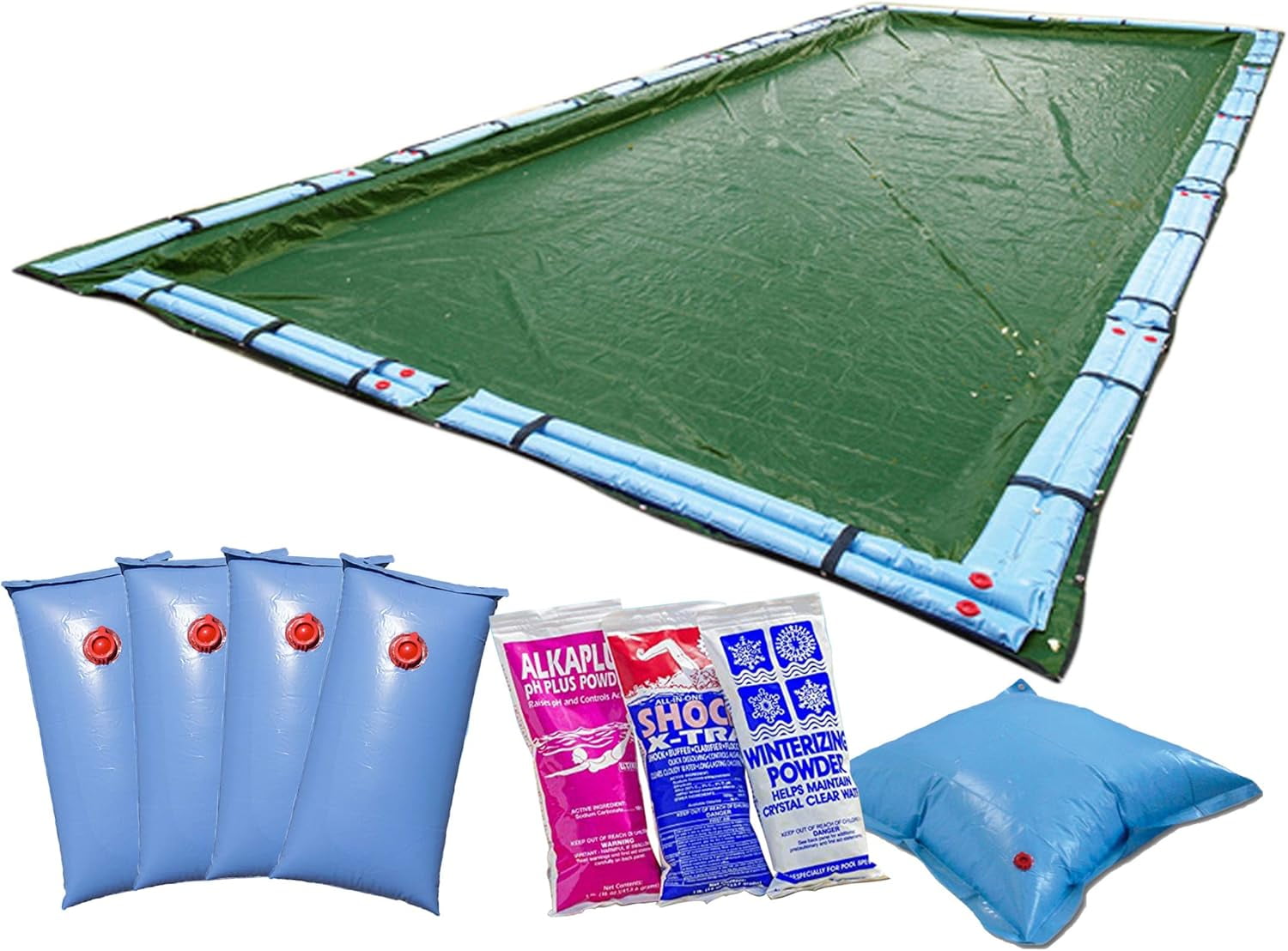 Buffalo Blizzard Green 25' x 45' Rectangle Ripstopper Winter Pool Cover ...