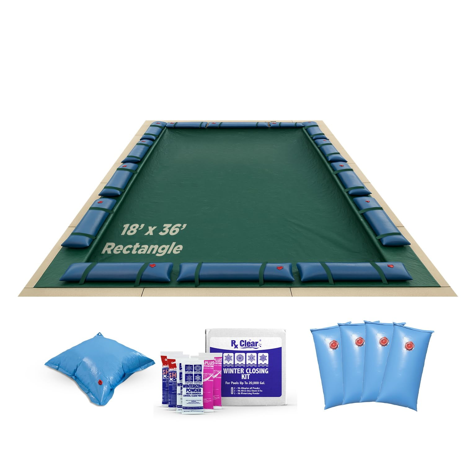 Buffalo Blizzard Green Rectangle Ripstopper Winter Swimming Pool Cover ...