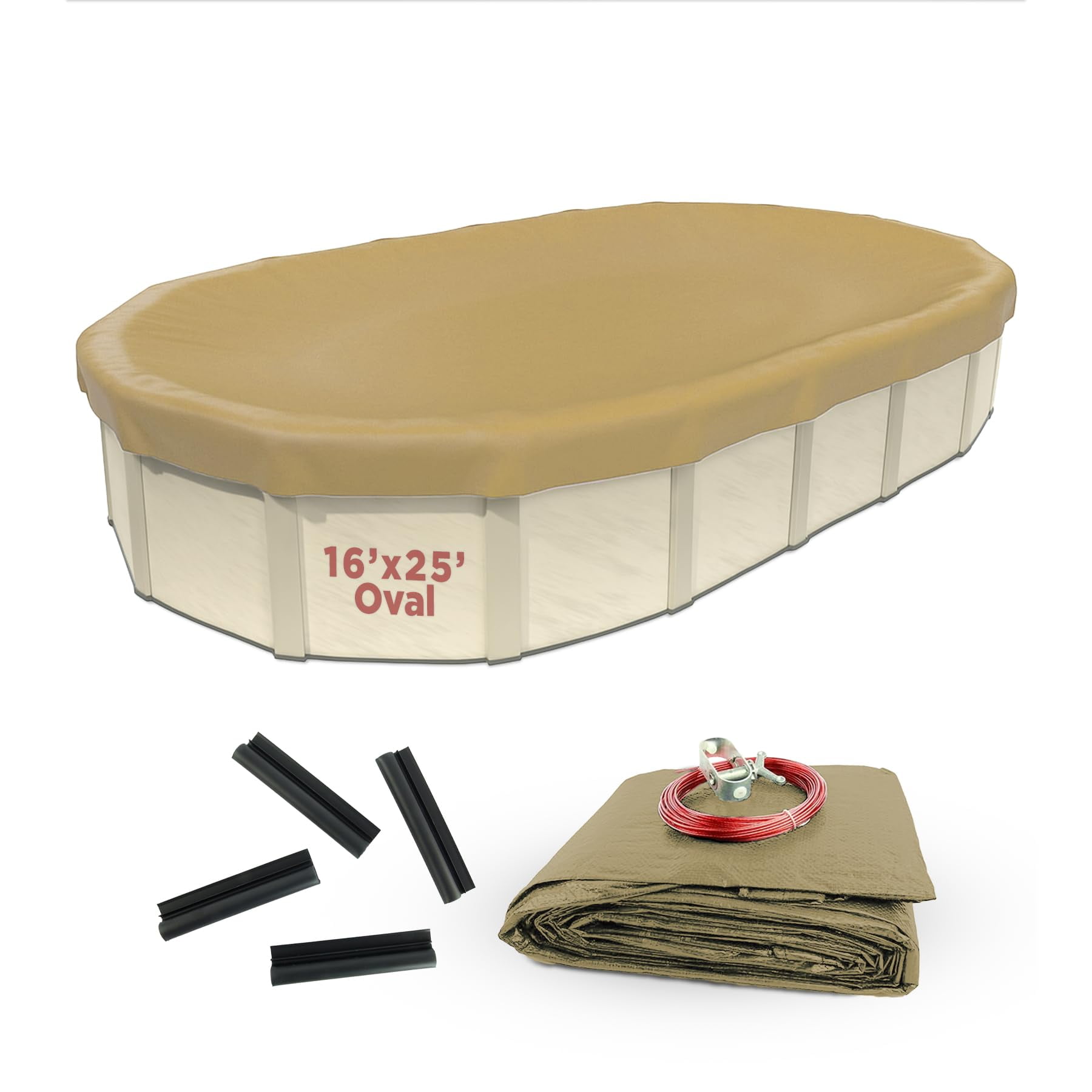 Buffalo Blizzard Oval Supreme Plus Tan/Silver Winter Cover with Cover ...