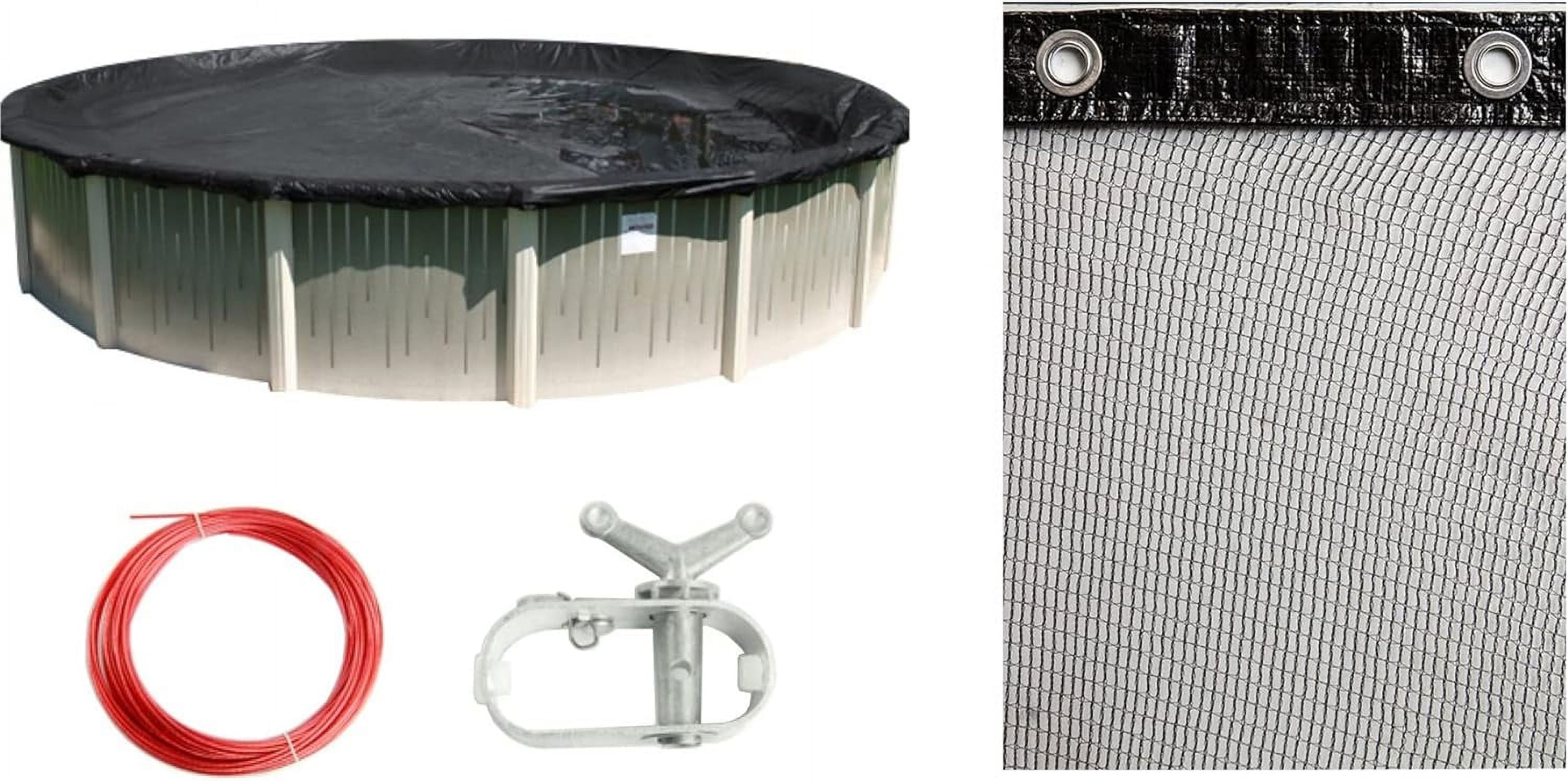 Buffalo Blizzard Round Winter Micro Mesh Swimming Pool Cover with Leaf ...