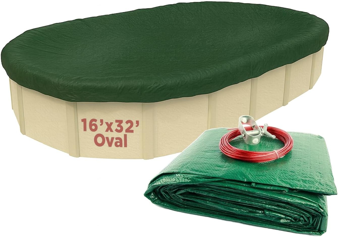 Buffalo Blizzard Supreme Green/Black Oval Winter Cover with Wind Guard ...