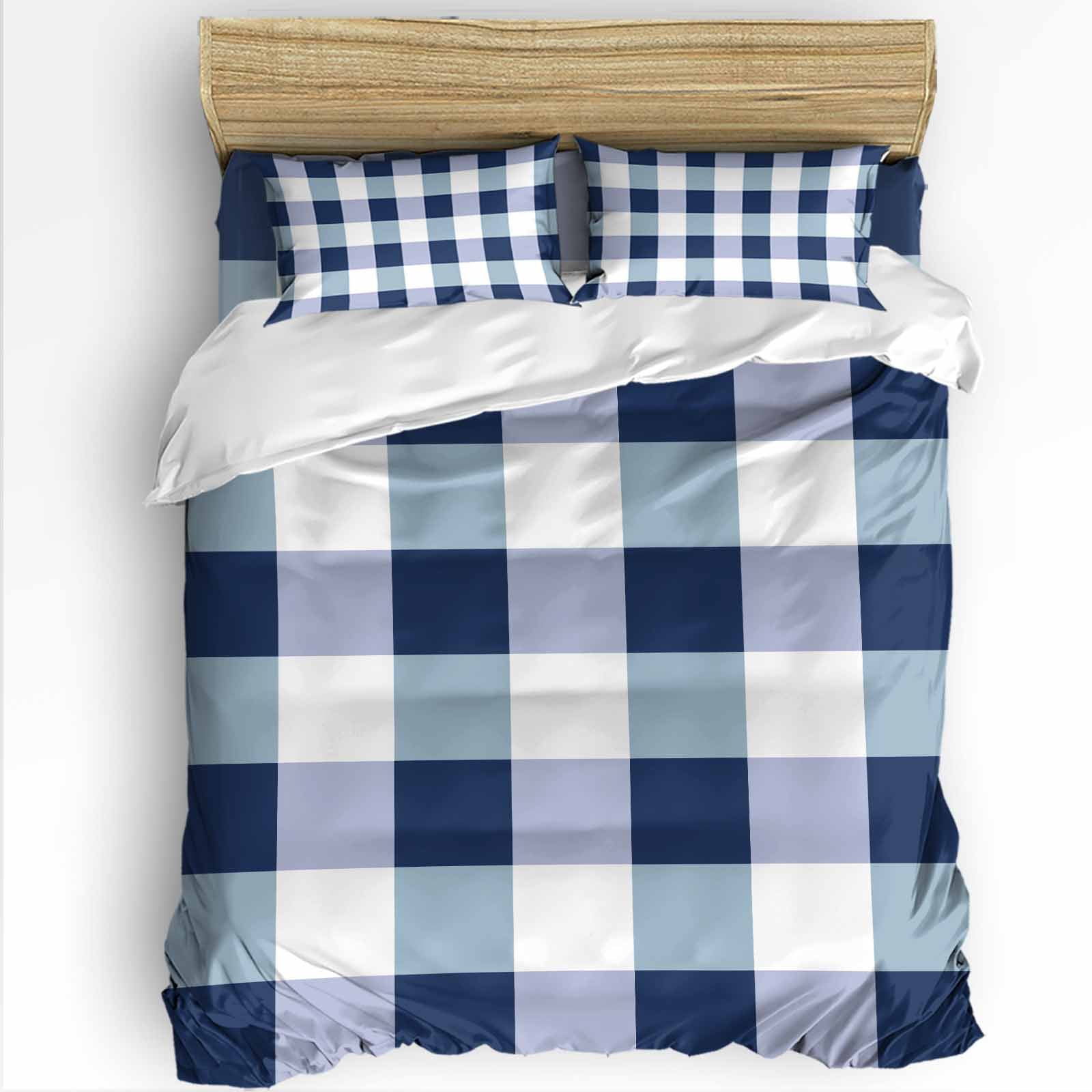 Buffalo Blue Plaid Full Size Comforter Set, Spring Simple Pattern Soft ...