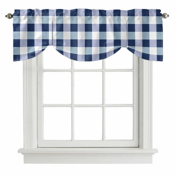 Buffalo Blue Plaid Tie Up Valance for Windows, Spring Simple Pattern ...