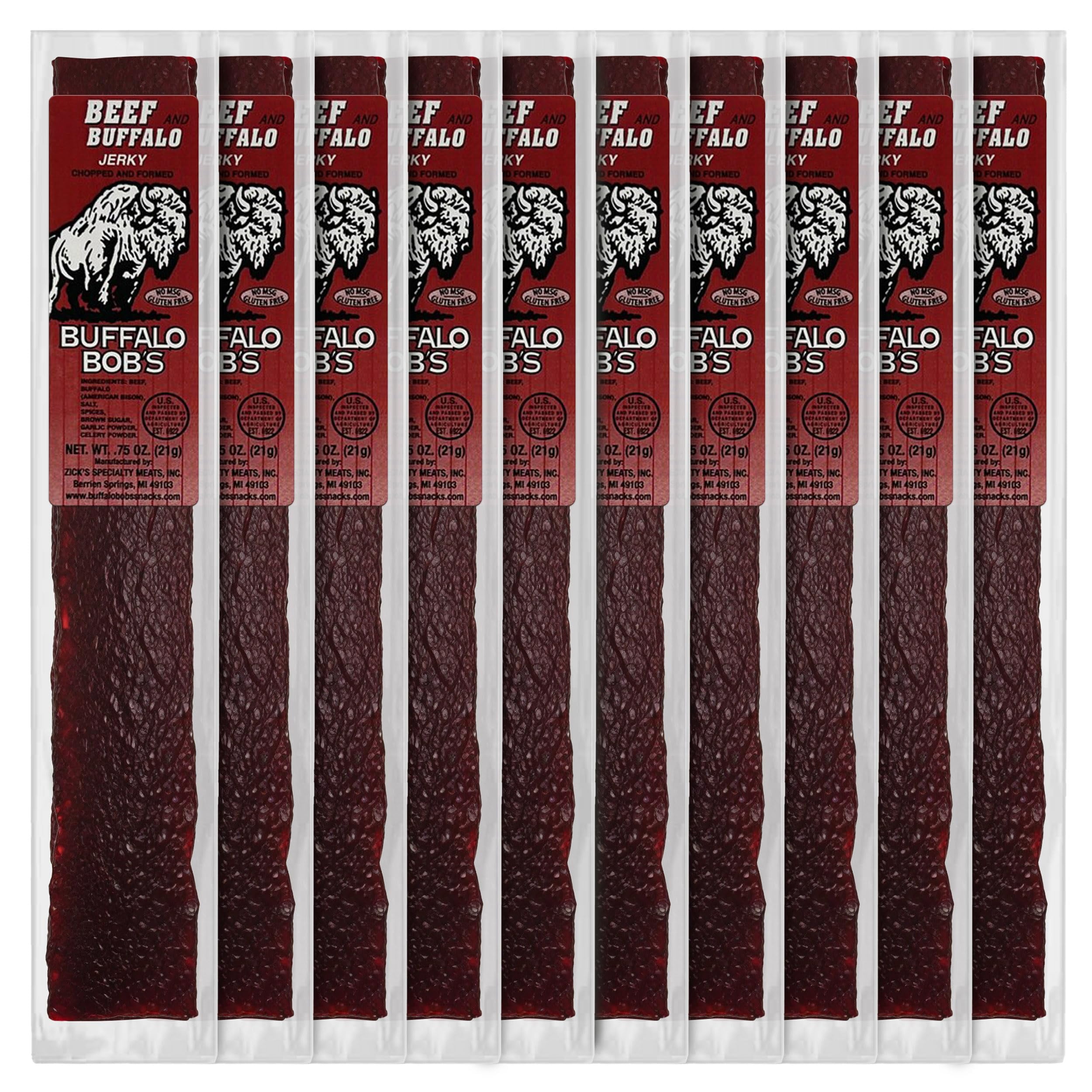 Buffalo Bob's Wild Game MMF7 Meat Snack - Beef and Buffalo 10 Pack ...