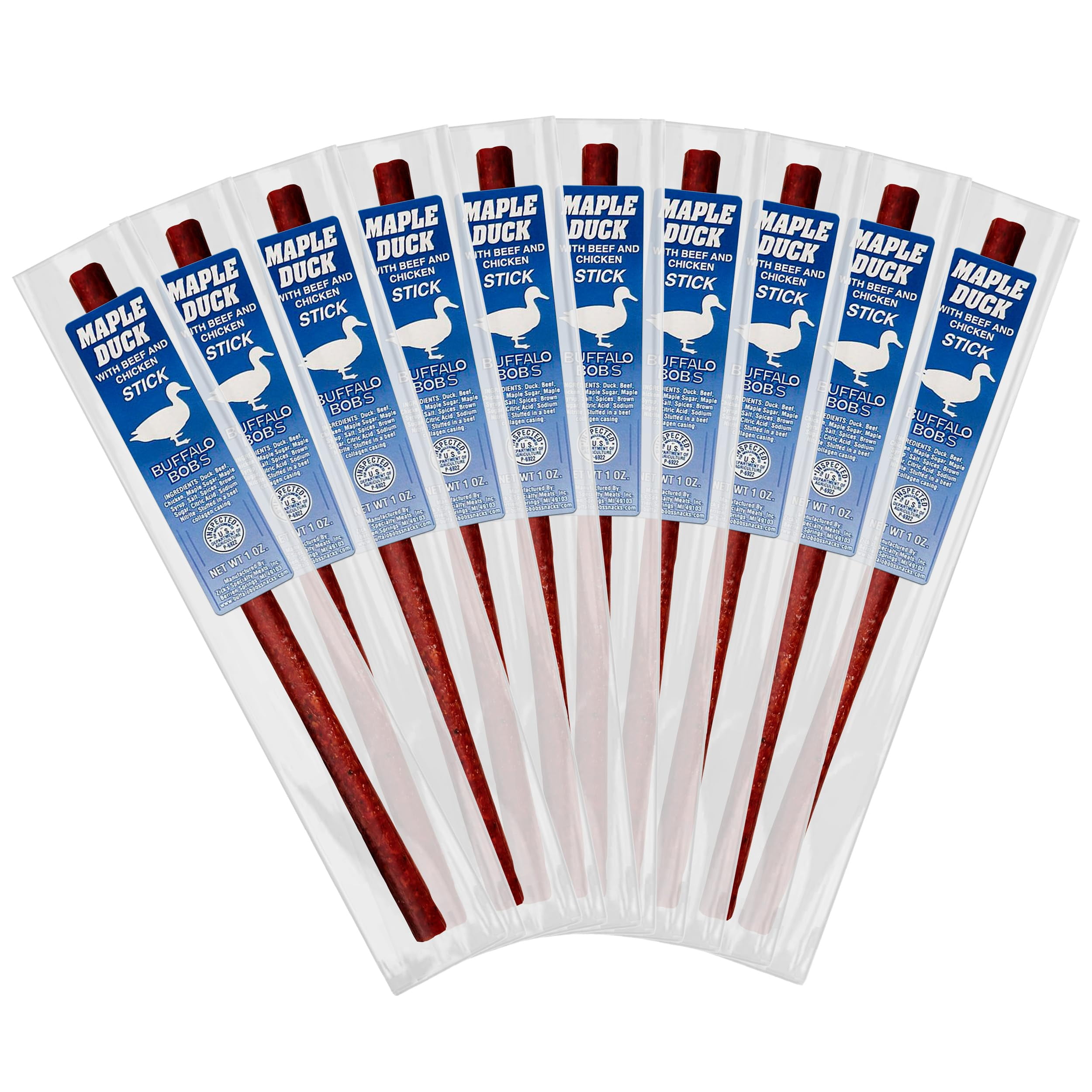 Buffalo Bob's Wild Game XEF1 Meat Snack Stick - Maple Duck Stick 10 ...