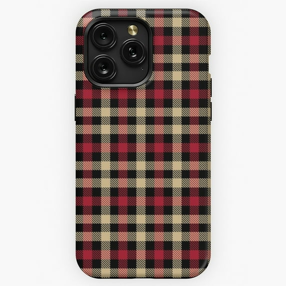 Buffalo Brown Red Black Checkered Pattern iPhone Case 17 through 11 Pro ...