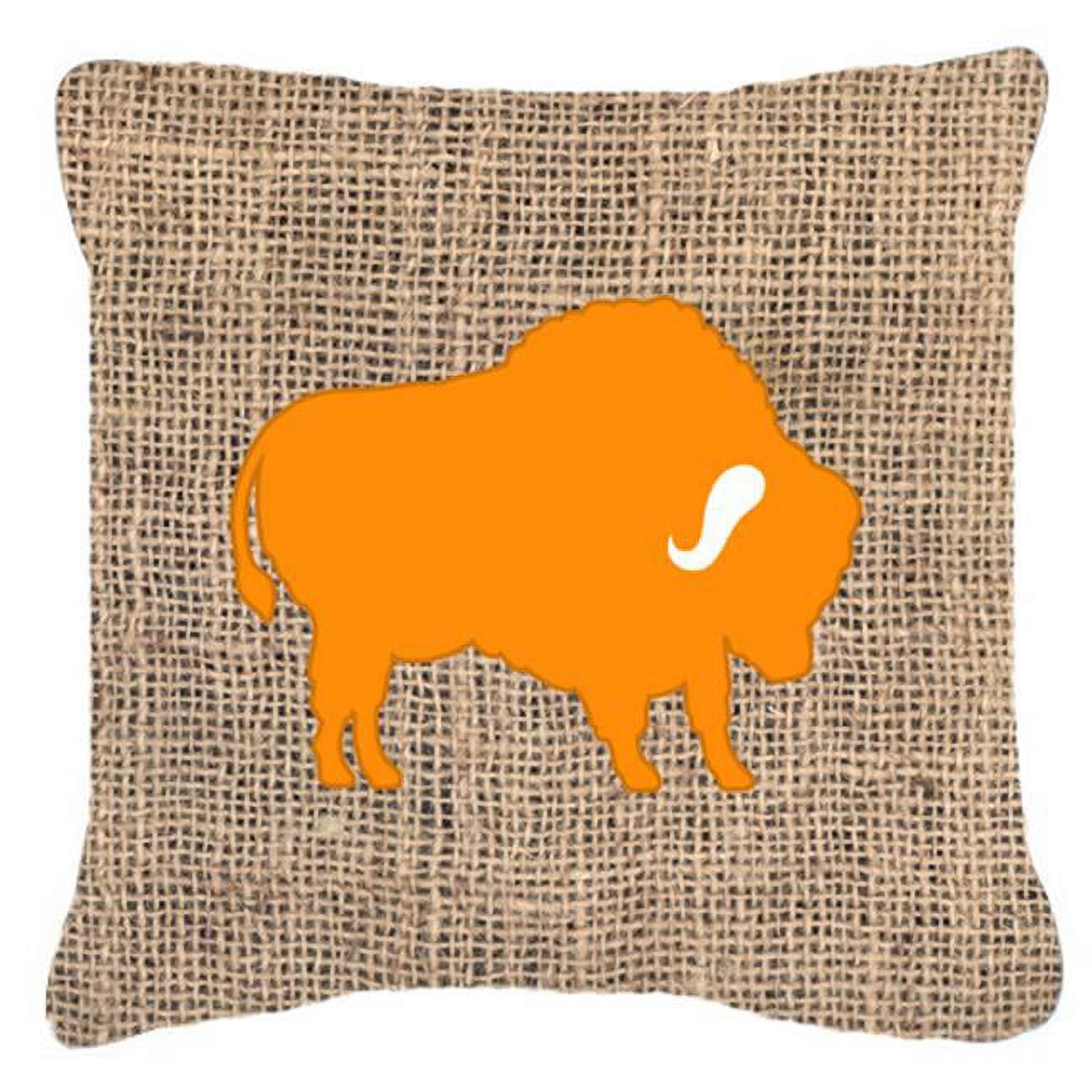 Buffalo Burlap And Orange Indoor & Outdoor Fabric Decorative Pillow ...