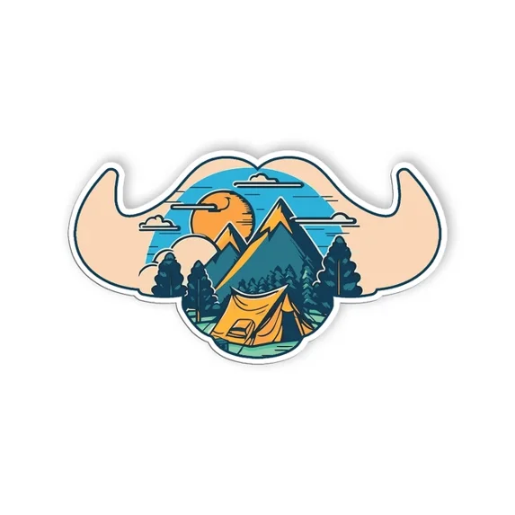 Buffalo Camping Stickers Outdoor Animal Lover Camper Sticker Phone ...