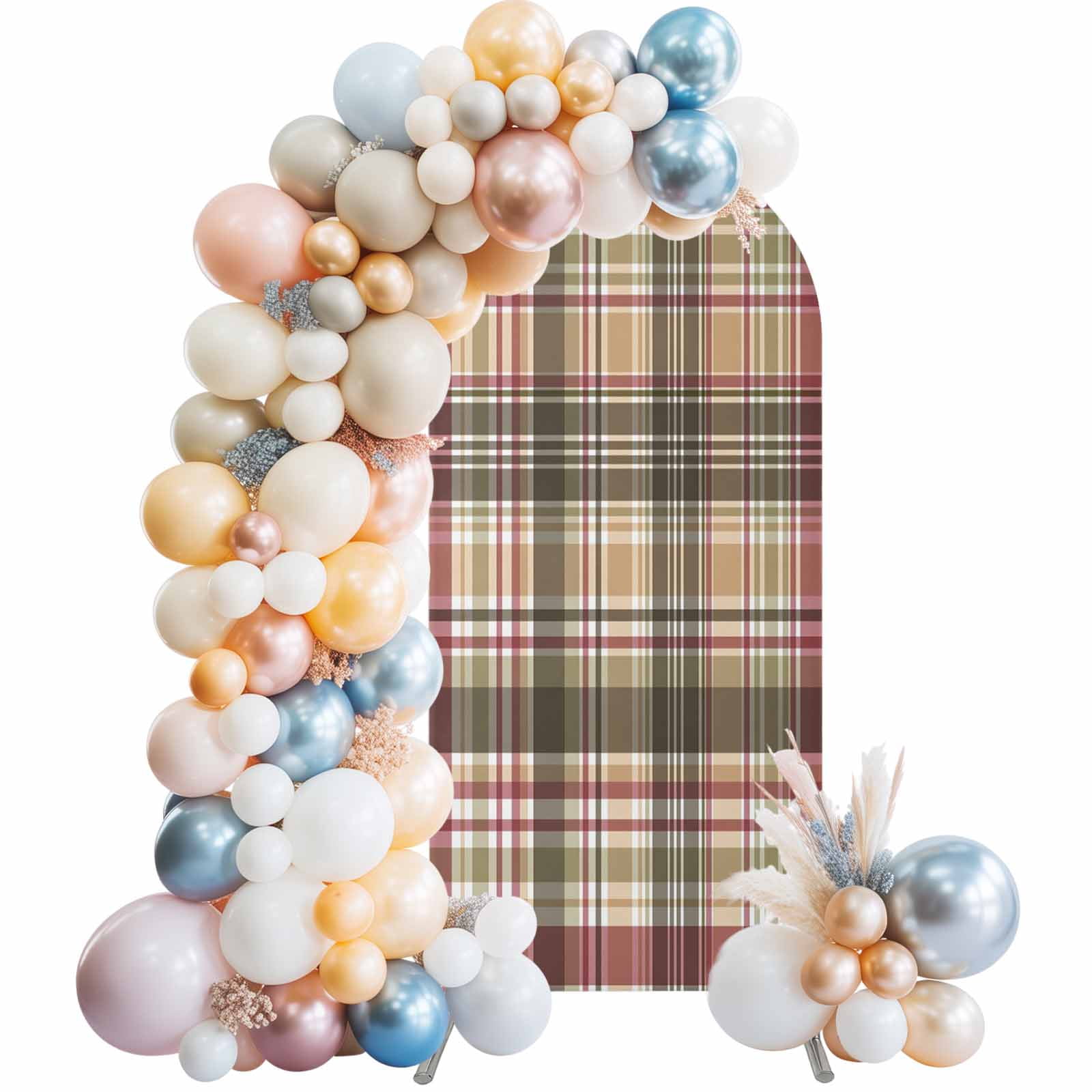 Buffalo Check Arch Backdrop Cover 7.2 FT Plaid Brown Plaid Vintage ...