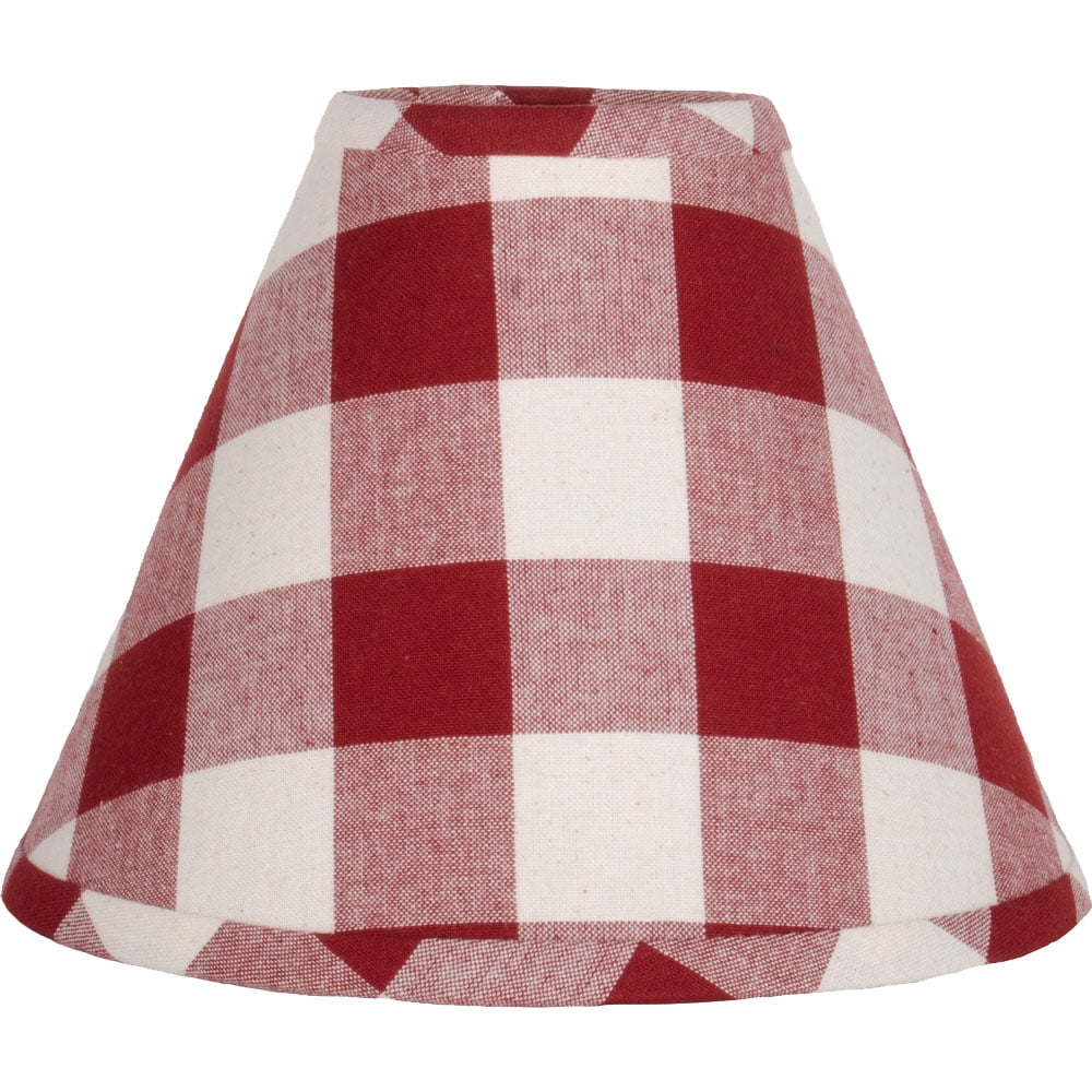 Buffalo Check Barn Red and Buttermilk 10" Bulb Clip Fabric Lamp Shade ...