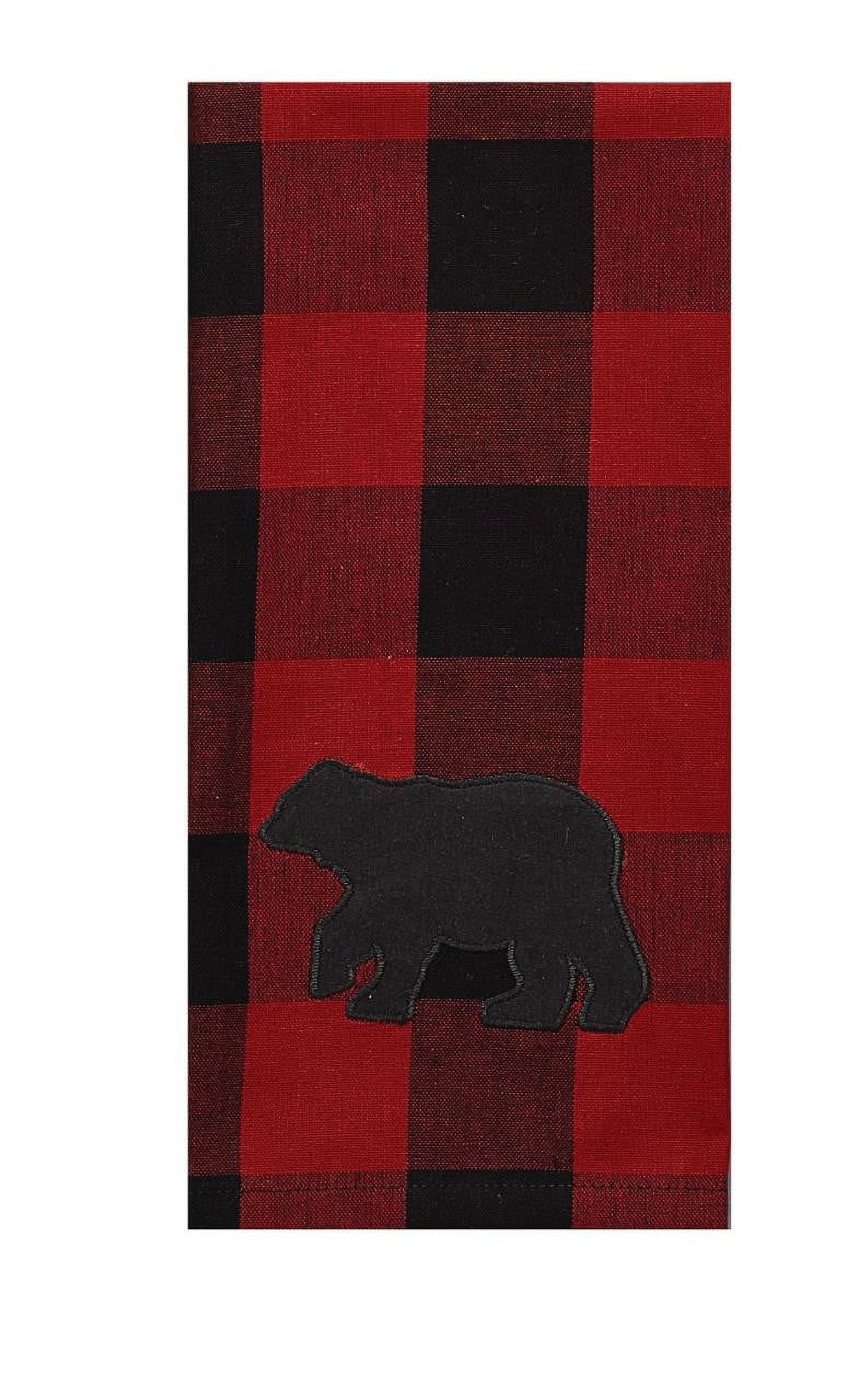 Buffalo Check Bear Applique Decorative Dishtowel - Set of 2 - Walmart.com