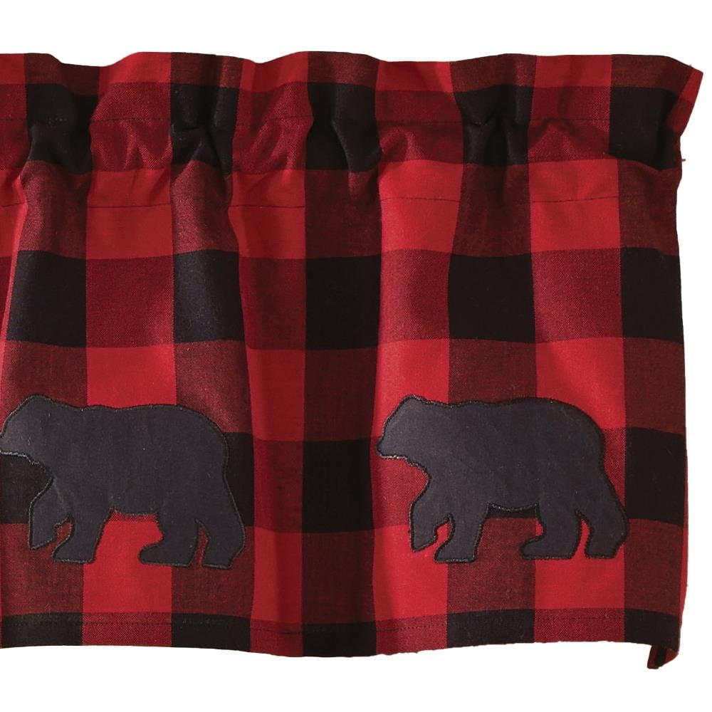 Buffalo Check Bear Applique Valance - 60x14 - Park Designs - Walmart.com