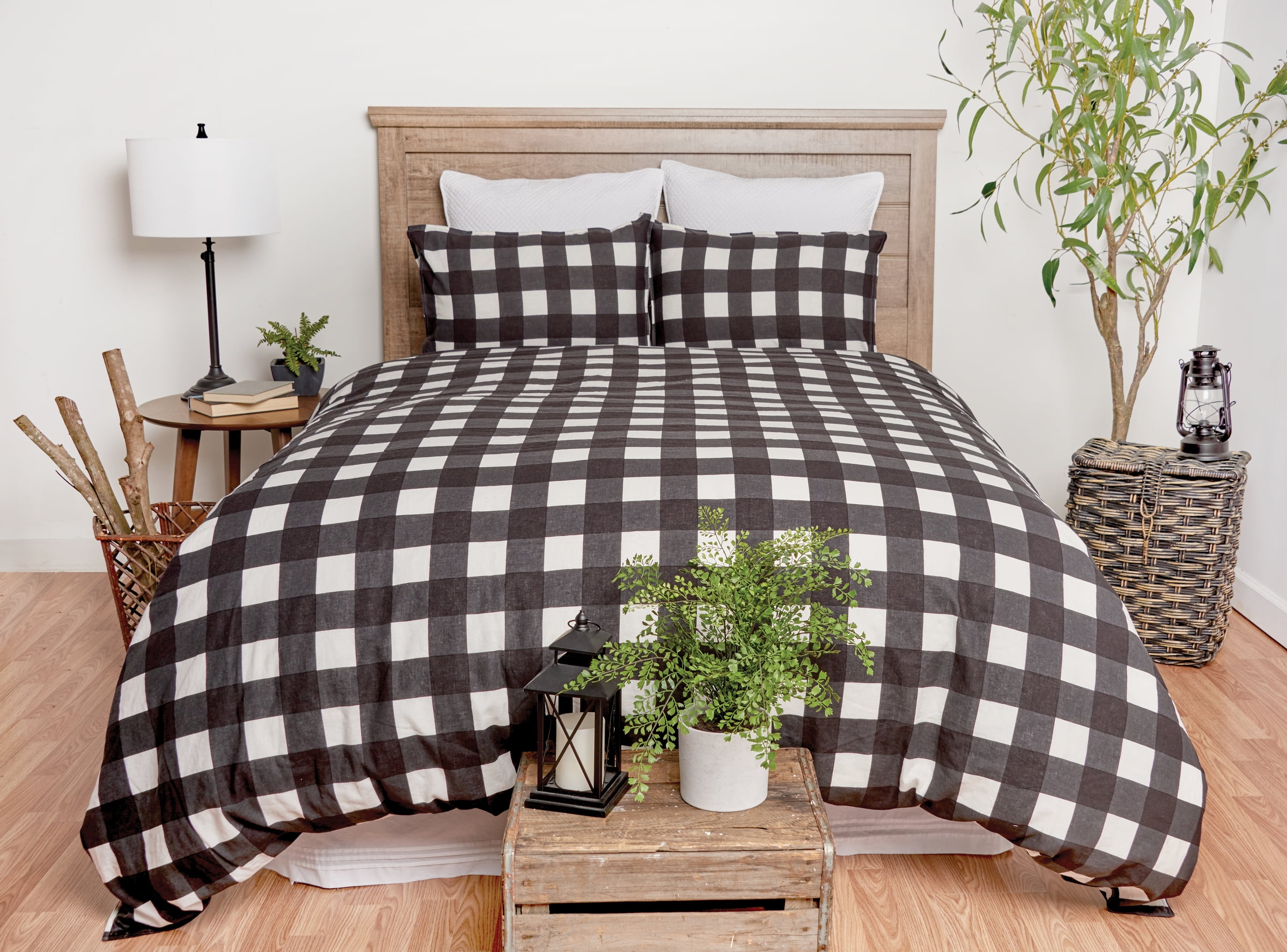 Buffalo Check Black Full/Queen 3 Piece Duvet Set - Walmart.com